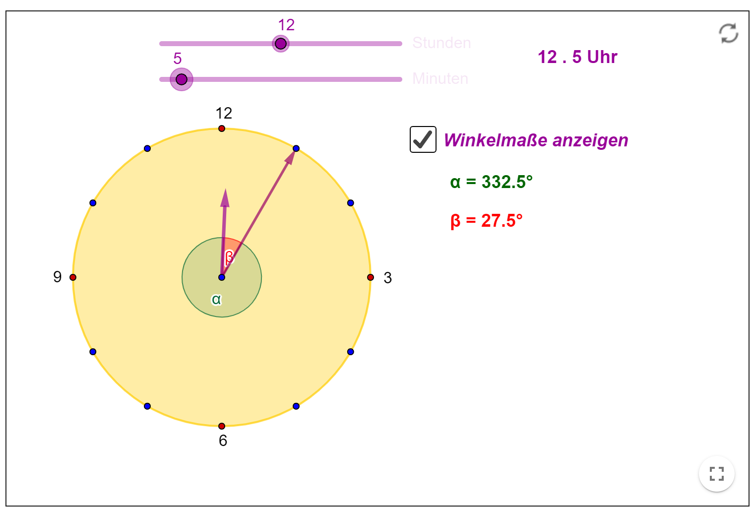 Winkel zwischen Uhrzeigern | MathFlix